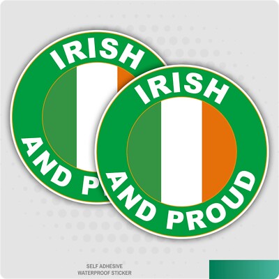 2 x Irish and Proud - Eire Flag Car Van Lorry Vinyl Self Adhesive ...