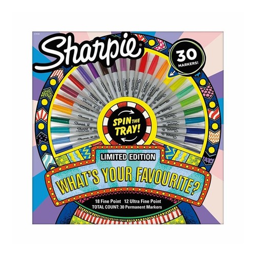 Sharpie Spin the Tray 30 Permanent Markers limited wheel edition RRP £ ...