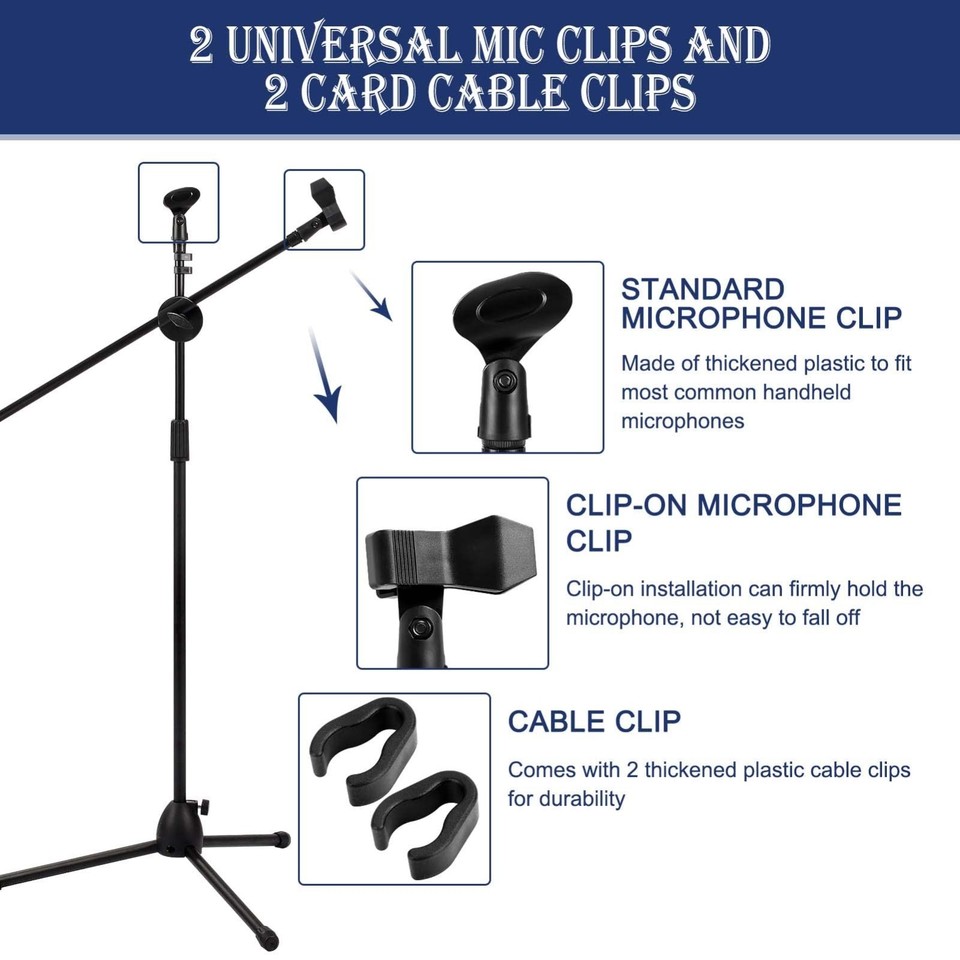 Mic Stand Boom Microphone Stand Adjustable Straight Microphone Stands ...