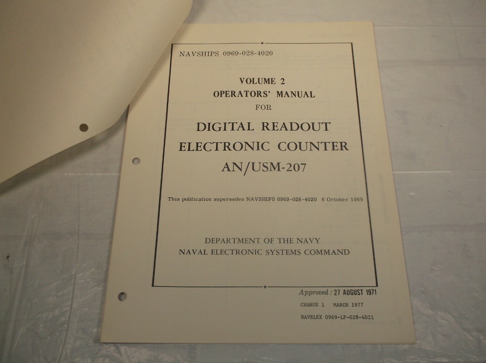 NAVSHIPS AN/USM-207 DIGITAL READOUT ELECTRONIC COUNTER Vol. 2 OPERATOR ...