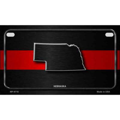 Nebraska Thin Red Line Novelty Motorcycle License Plate Tag MP-9716 | eBay