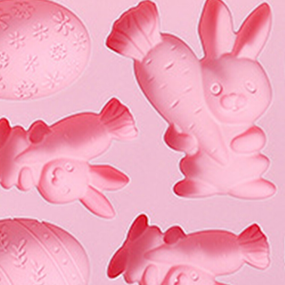 Silicone Cookie Mold Bakeware Easter Bunny Eggs Biscuit Mould Baking ...