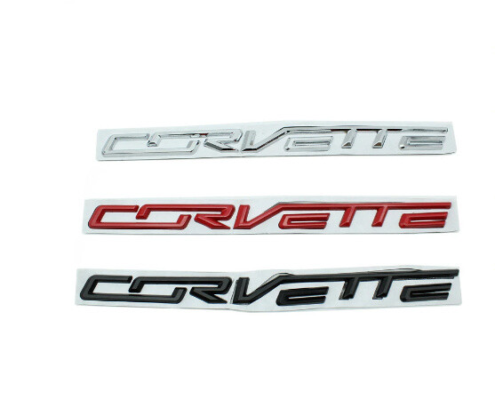 Silver Chrome Chevrolet Corvette Letters Bumper Body Trunk Emblem Badge ...