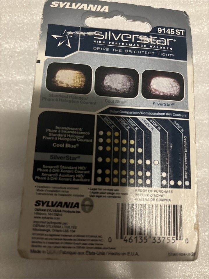 SYLVANIA - 9145 SilverStar Fog Light Bulb - High Performance Halogen (1 ...