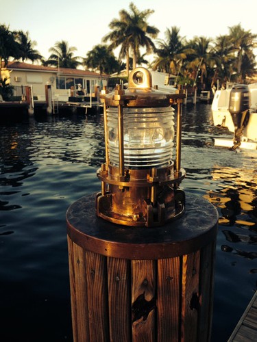 Nautical Bronze Piling post Nautical Dock Light - marine ship dock ...