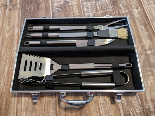 6PC BBQ Tool Set w/ Case for Outdoor Grilling, Camping, and Blackstone ...