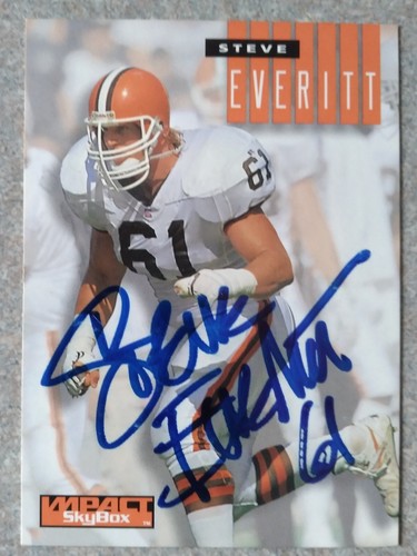 STEVE EVERITT /BROWNS "Autographed Football Card" MINT! | eBay