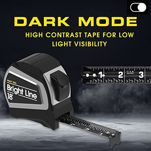 Ape Brightline High Contrast Dark Mode Easy Read Tape Measure For Low ...