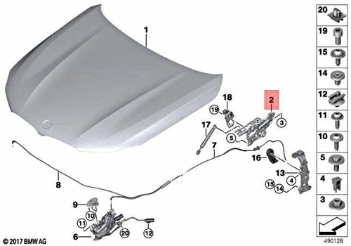 Genuine BMW ROLLS-ROYCE Alpina M5 B7 F90 Right Engine Hood Hinge ...