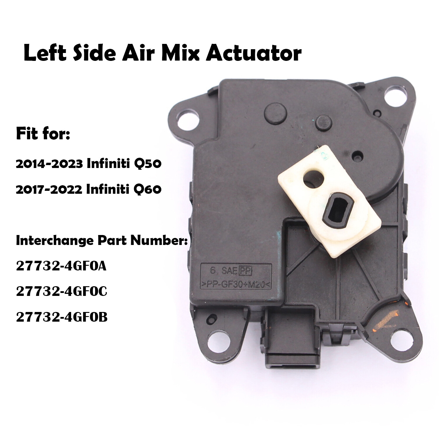 Left Side HVAC Vent Air Mix Actuator for Infiniti Q50 Q60 27732-4GF0A ...
