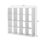 Solid White Wooden 16 Cube Bookcase Storage Organizer Office Shelving ...