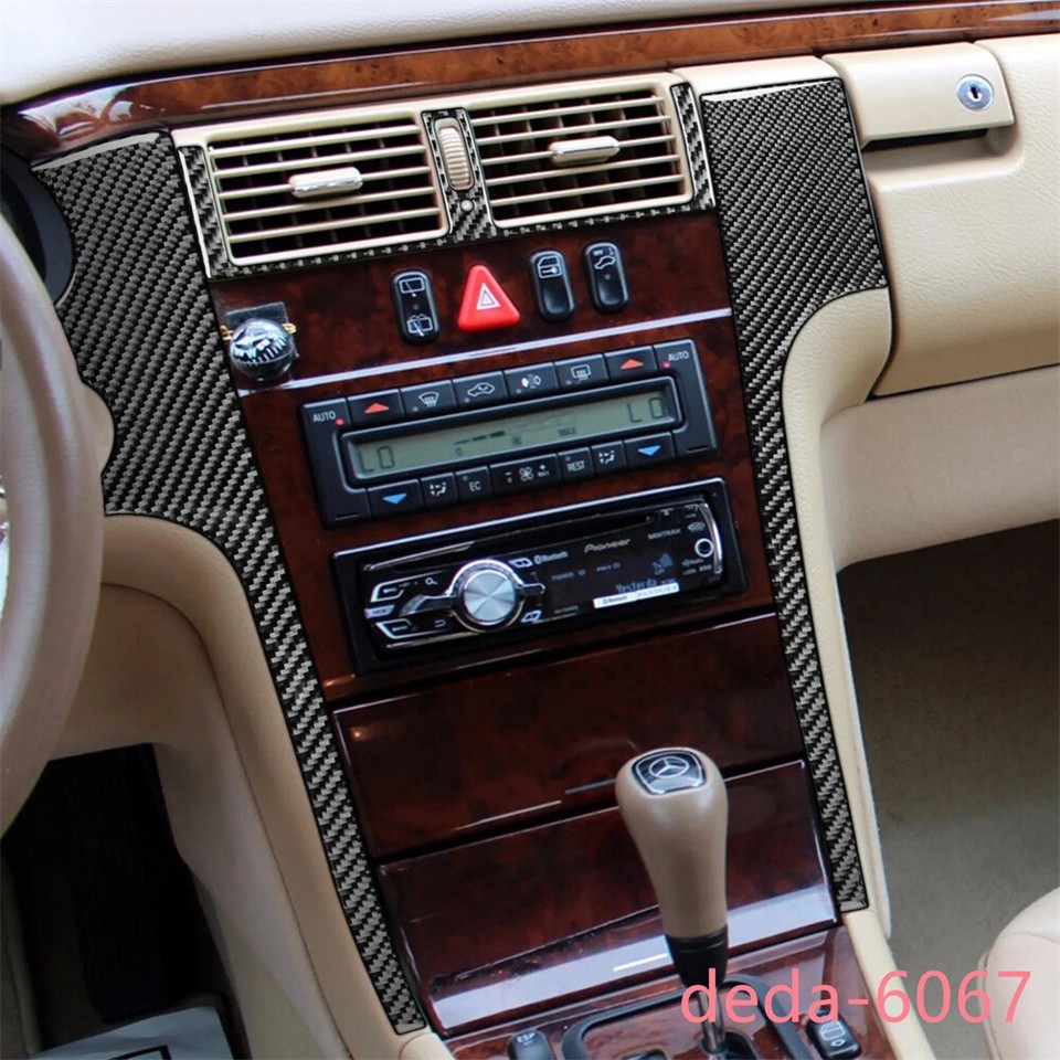 16Pcs Carbon Fiber Interior Full Set Decor Trim For Benz E-Class W210 ...