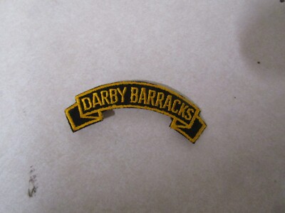 US MILITARY PATCH SEW ON OLDER TAB SCROLL THAT SAYS DARBY BARRACKS AS ...