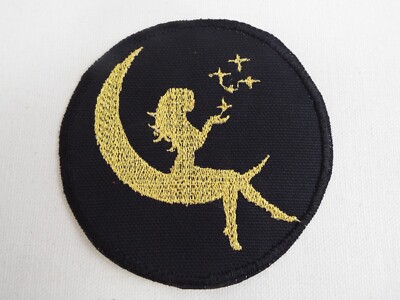 Girl Crescent Moon Embroidery Iron-on Patch | eBay