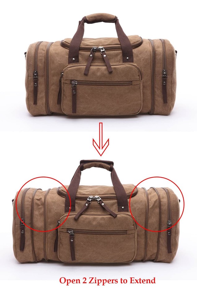 Duffle Bag for Travel, Large Canvas Duffel Bag for Travelling Overnight ...