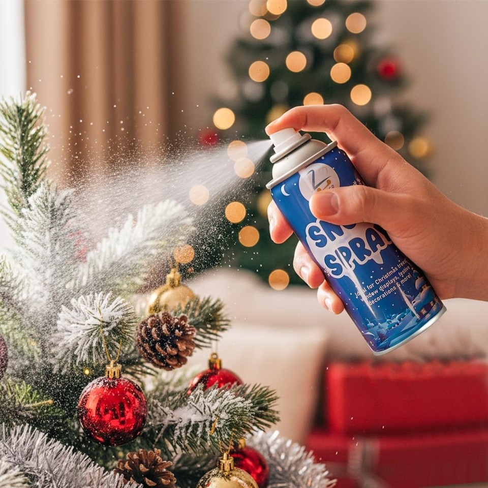 SNOW SPRAY CHRISTMAS DECORATION ARTIFICIAL FAKE SNOW FOR XMAS TREE ...