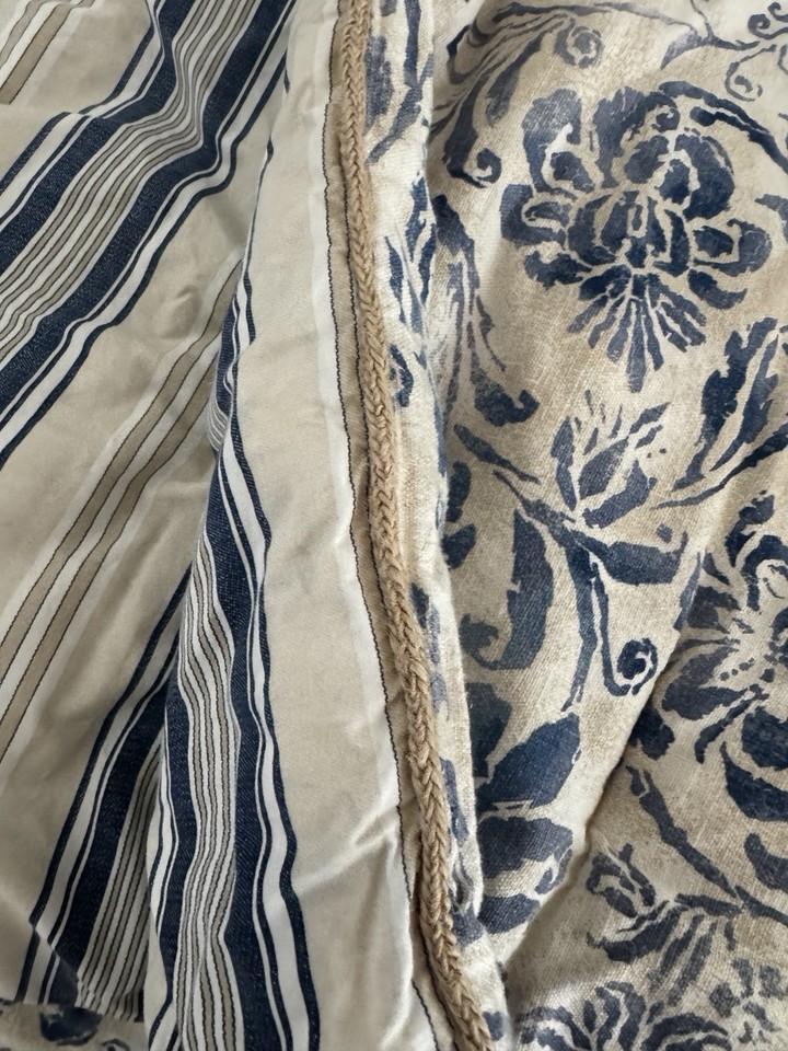 3 Pc Chaps Ralph Lauren Bluff Point KING Comforter Shams Blue White | eBay