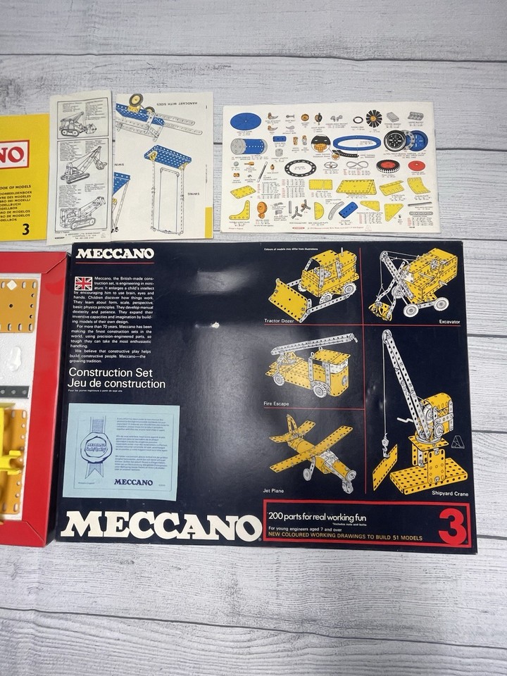 Vintage Meccano No 3 Set In Original Box Including Manuals Still in ...