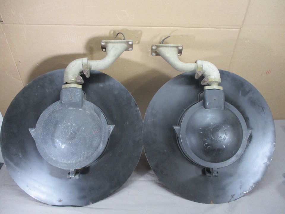 2 Vintage Raco Red Lens Rail Road Signal Lights RR Crossing Traffic ...
