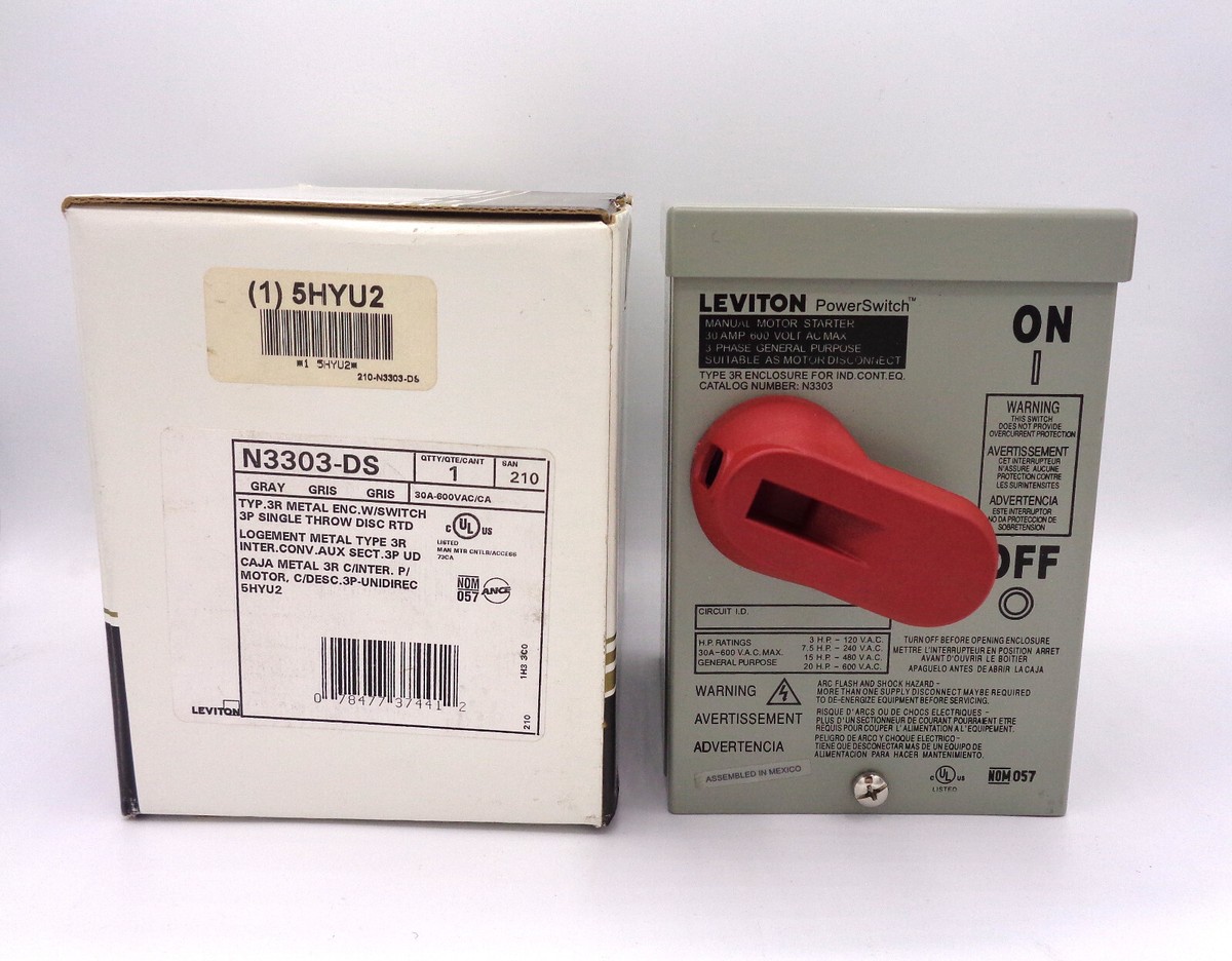 Leviton 3 Pole Motor Rated Switch D2SCS 1BW Leviton Decora Smart WiFi
