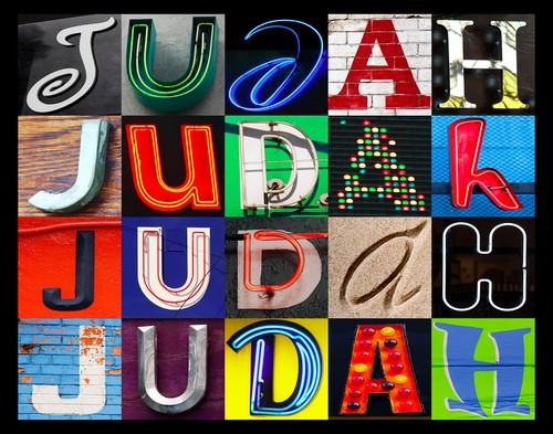 JUDAH Name Poster featuring photos of actual sign letters | eBay
