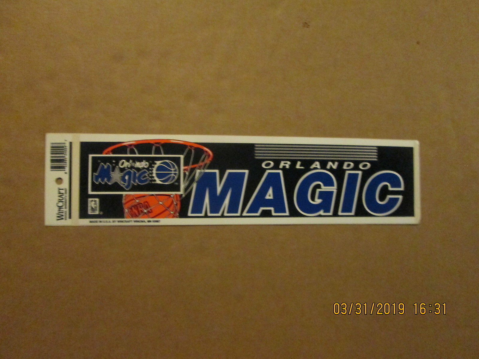 NBA Orlando Magic Vintage Circa 1990's Team Logo Basketball Bumper ...