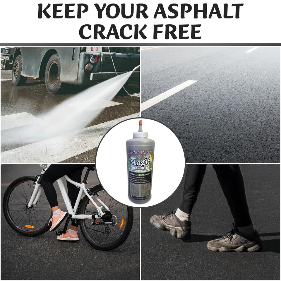 Magic Crack Filler 2LB Asphalt Black, for Filling in Cracks on 1, Black ...