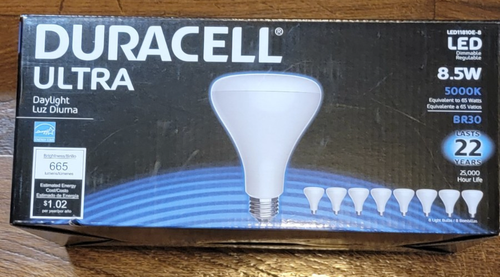 Duracell ULTRA Daylight LED BR30 DIMMABLE 8 Pack Recessed Can/Track ...
