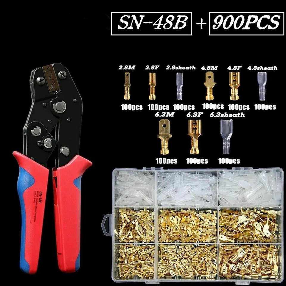 900PCS Insulated M/F Crimp Terminals Car Speaker Electrical Wire ...