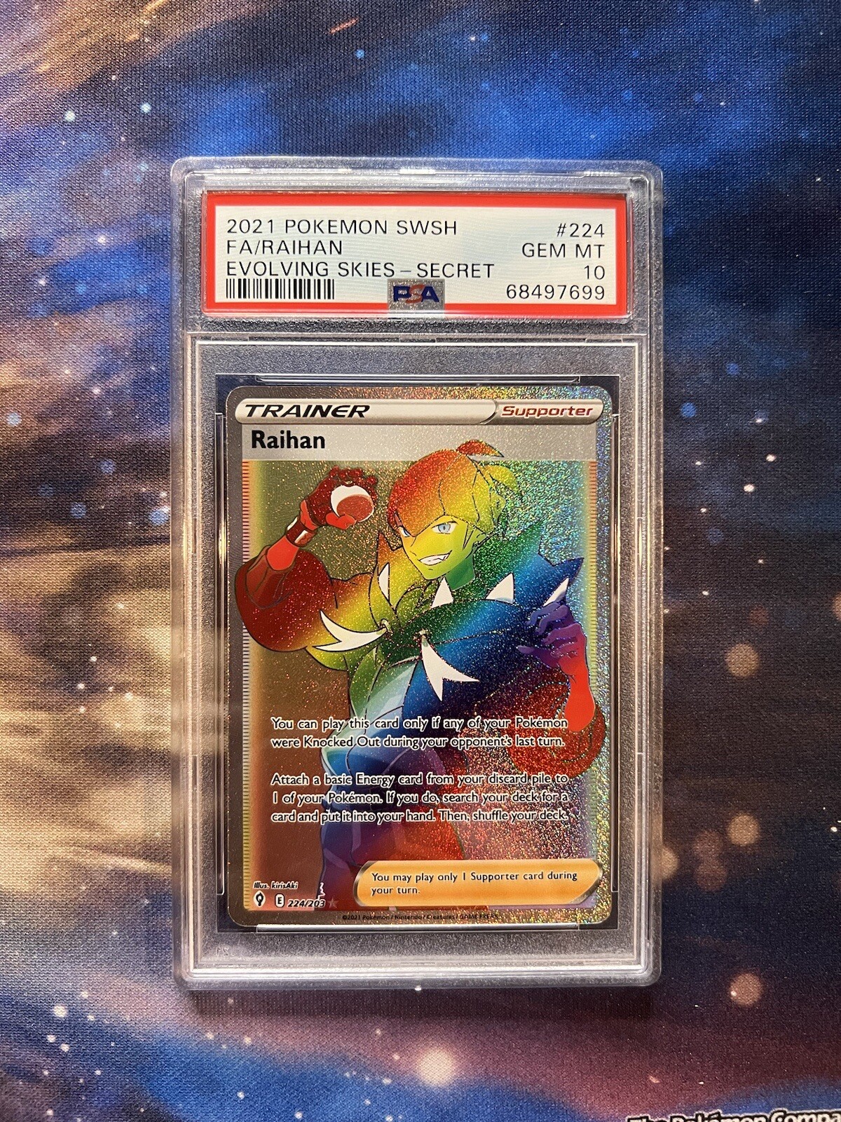 2021 Pokemon SWSH Evolving Skies Raihan 224/203 Secret PSA 10 Gem Mint ...