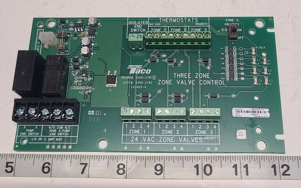Taco Boiler Zone Valve Control Board 3 Zone Heating System 120V AC UL ...