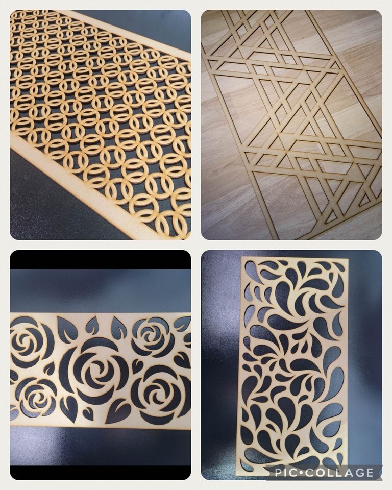 Art deco Trellis Decorative Screen Radiator Cabinet Cut MDF Panel 3mm ...