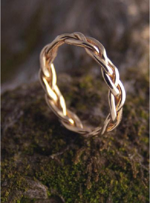 Stunning Braided Rope Design In High Finish 10K Yellow Gold Unisex Band ...