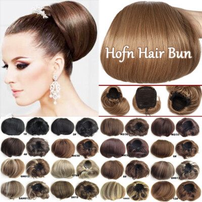 Horn Hair Bun Real Natural Clip In Hair Piece Extensions As Human ...