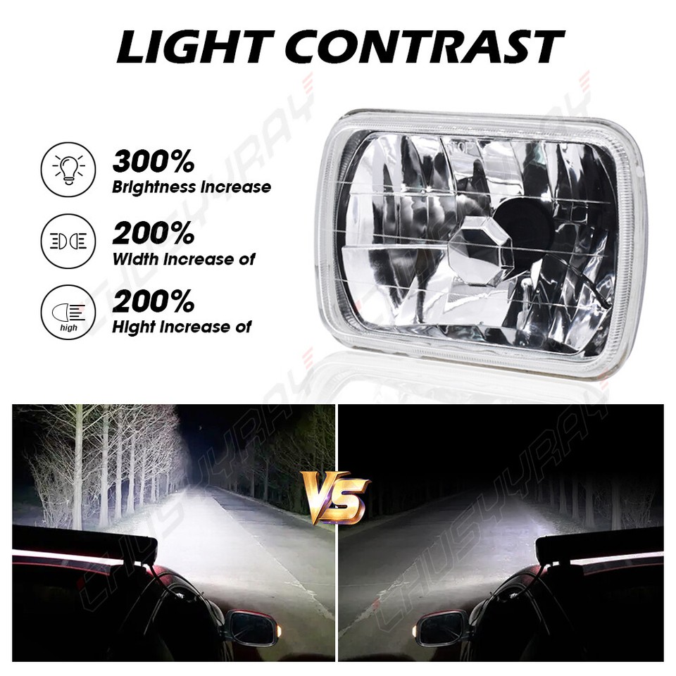 For Chevy Express Cargo Van 1500 2500 3500 Pair 7x6 5x7 Headlights Hi ...