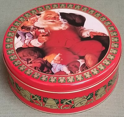Santa Round Coke Tin ~ **Gift Idea | eBay
