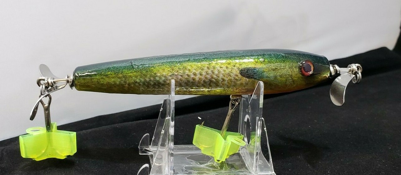 5 inch Custom Handmade wooded Chopper topwater lure( Wrapped Bluegill ...