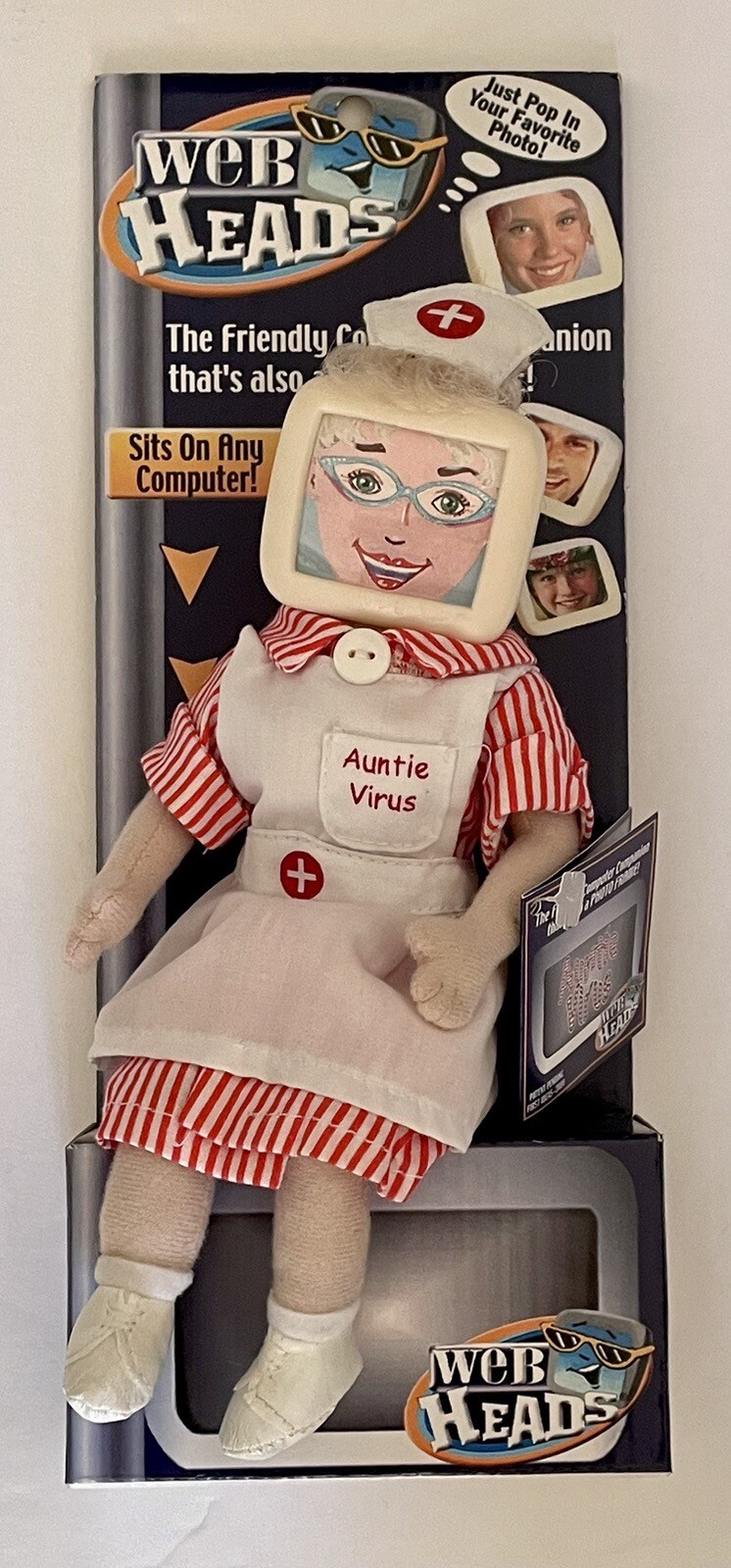 New in Box WEBHEADS Sitting Auntie Virus Doll Picture Frame 2001 Patent ...