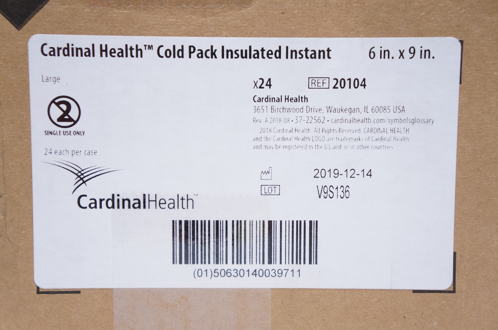 Cardinal Health 20104 Cold Pack Insulated Instant 6inch x 9inch - Box ...
