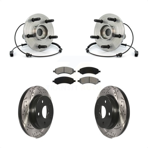 Hub Bearing Assembly Drilled Slot Brake Rotor & Pad Front Kit For Dodge ...