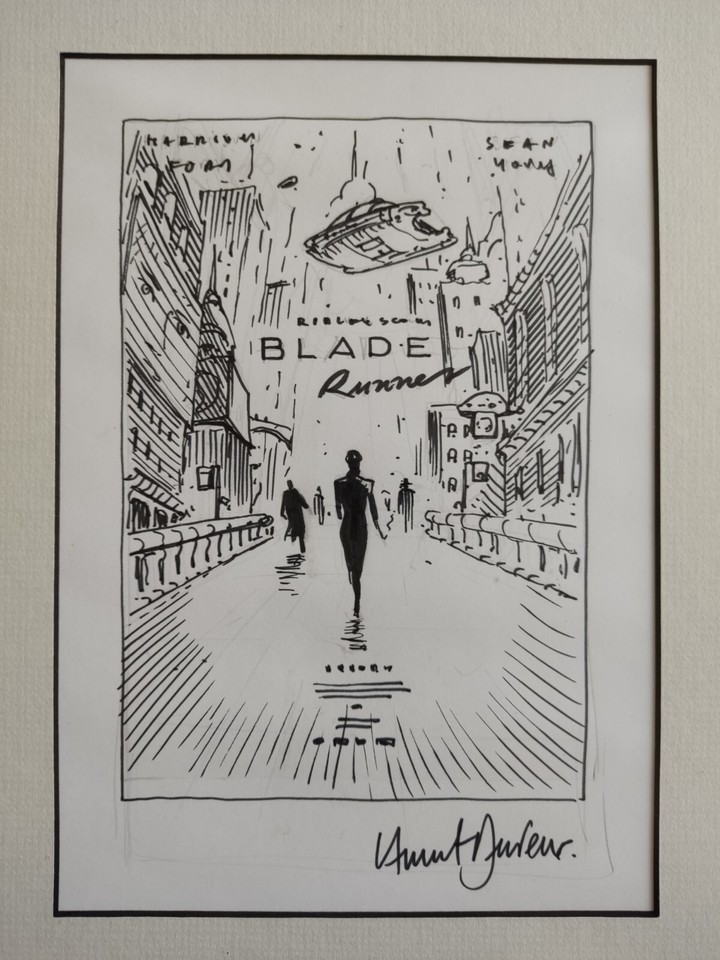 Blade Runner Laurent Durieux Signed OG Sketch Pencils / Ink Framed ...