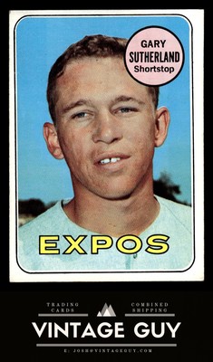 1969 Topps #326 Gary Sutherland Vintage Montreal Expos Baseball Card | eBay