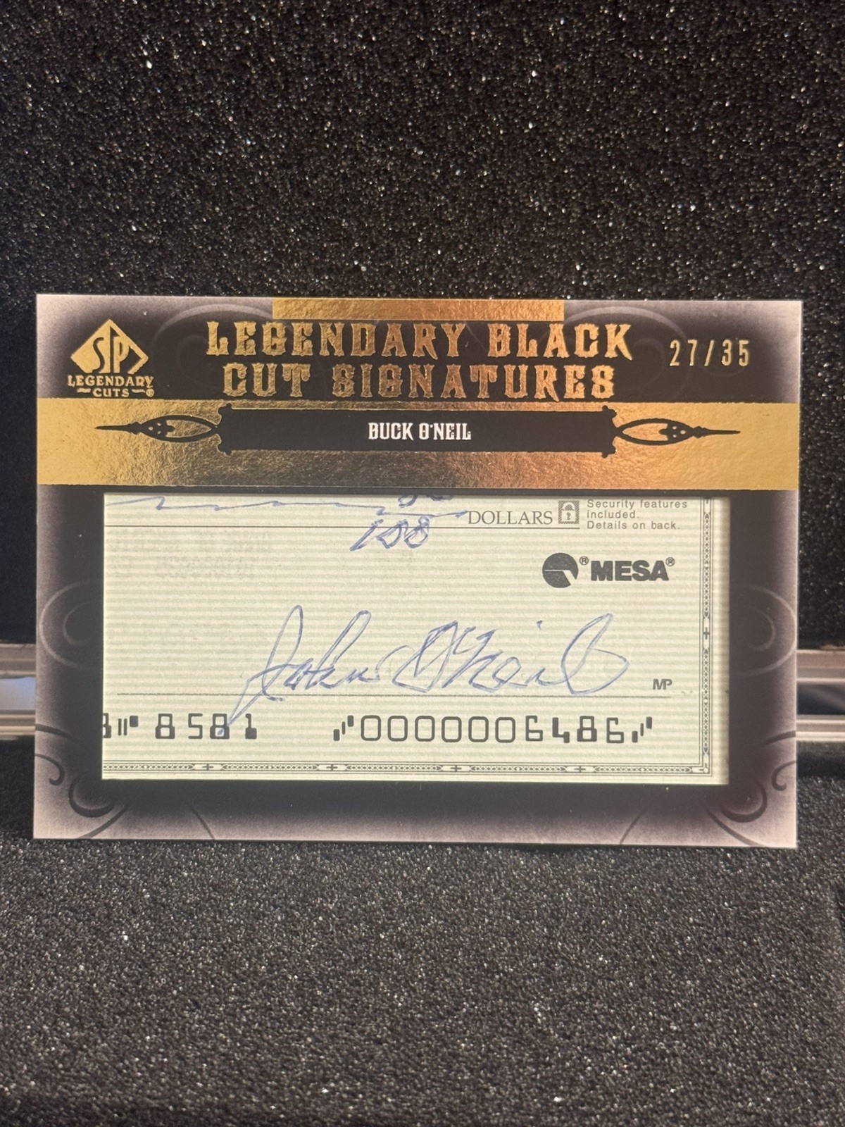 2011 BUCK O'NEIL UPPER DECK SP LEGENDARY CUTS BLACK SIGNATURES SSP 27/ ...