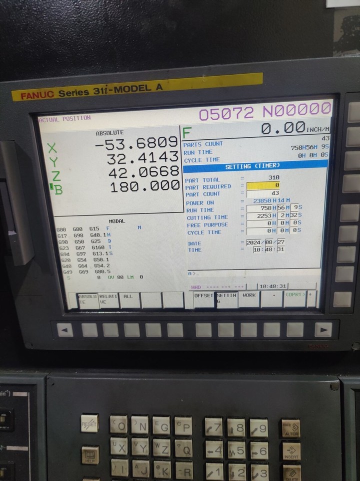 Hyundai Wia KH1000 CNC horizontal Mill Fanuc 31i APC ATC TSC 39.4in Pallets | eBay