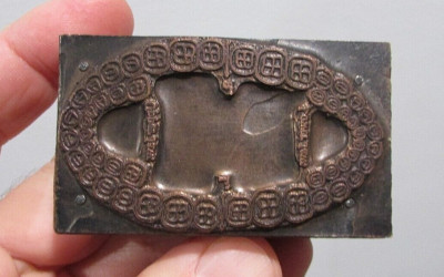 Vintage Advertising Metal Printing Press Block Ink Plate TEETH DENTAL ...