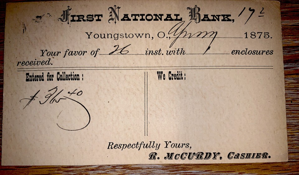 United States Postal Card First National Bank 1875 020 | eBay
