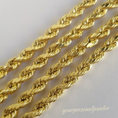 14k yellow gold rope chain 26 inches long 5 mm | eBay