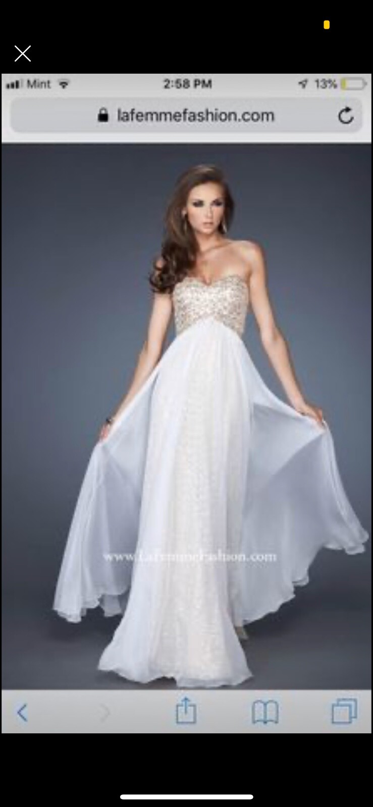 New La Femme Embellished Crystals Dress Evening Gown … - Gem