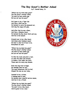 Boy Scout Poem suitable for framing - "The Boy Scout's Mother Asked ...