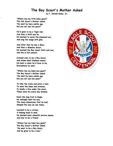 Boy Scout Poem suitable for framing - "The Boy Scout's Mother Asked ...